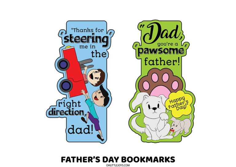 Father's Day Free Printable Bookmarks