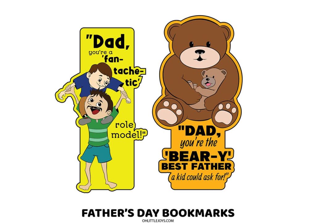 Father's Day Free Printable Bookmarks